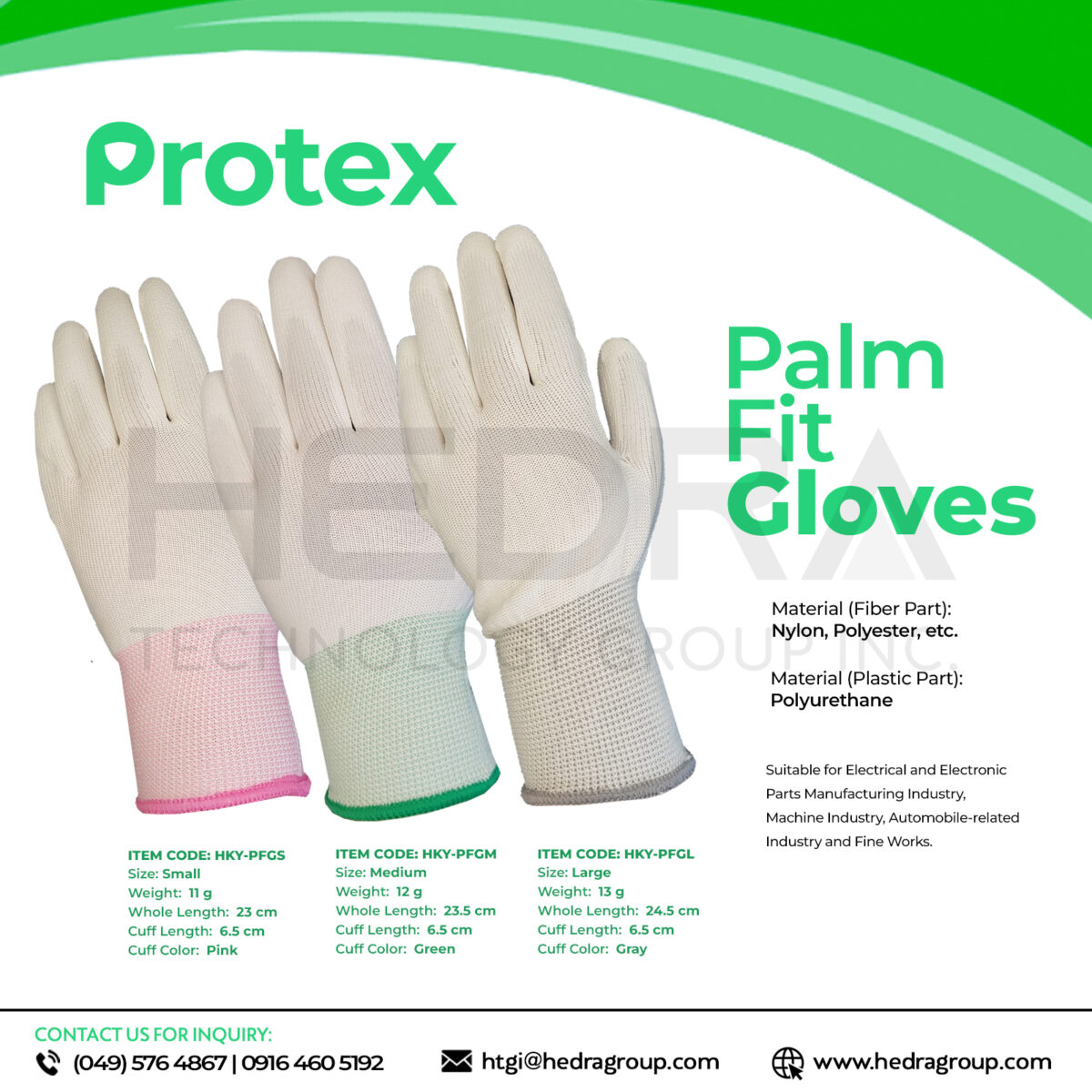 POLYURETHANE PALM FIT GLOVES – Hedra